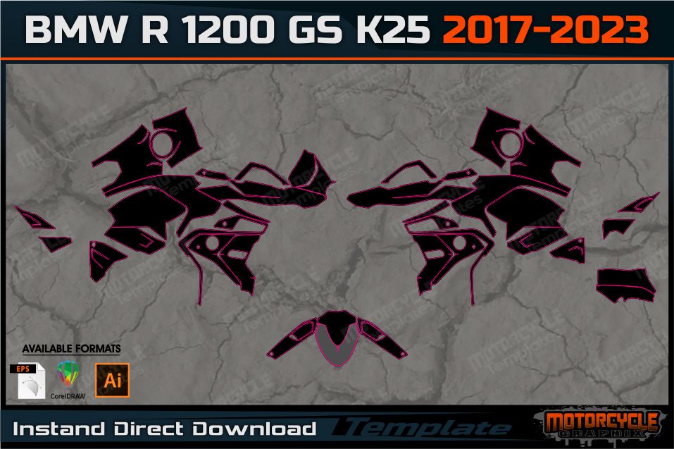 BMW R 1200 GS K25 R1200 GS 2017-2023 – MOTORCYCLE TEMPLATES