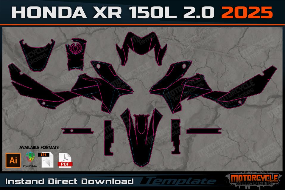 HONDA XR 150L 2.0 2025 – MOTORCYCLE TEMPLATES