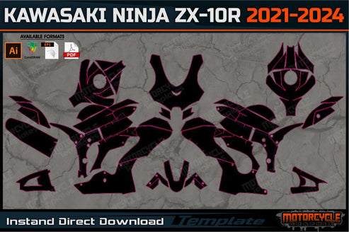 KAWASAKI NINJA ZX-10R 2021-2025 – MOTORCYCLE TEMPLATES