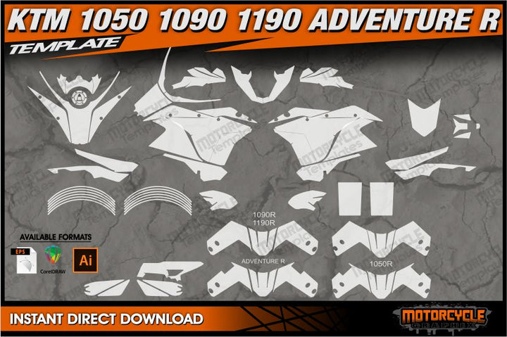 KTM 1050 1090 1190 ADVENTURE R – MOTORCYCLE TEMPLATES