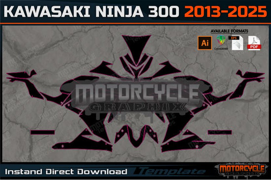 KAWASAKI NINJA 300 2013-2025 – MOTORCYCLE TEMPLATES