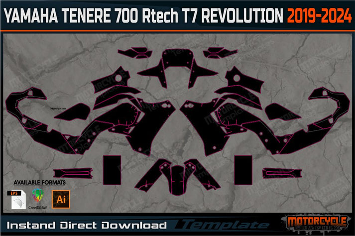 YAMAHA TENERE 700 RTECH T7 REVOLUTION 2019-2024 – MOTORCYCLE TEMPLATES
