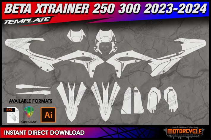 BETA XTRAINER 250 300 2023-2024 – MOTORCYCLE TEMPLATES