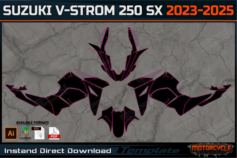 SUZUKI V-STROM 250 SX 2023-2025 – MOTORCYCLE TEMPLATES