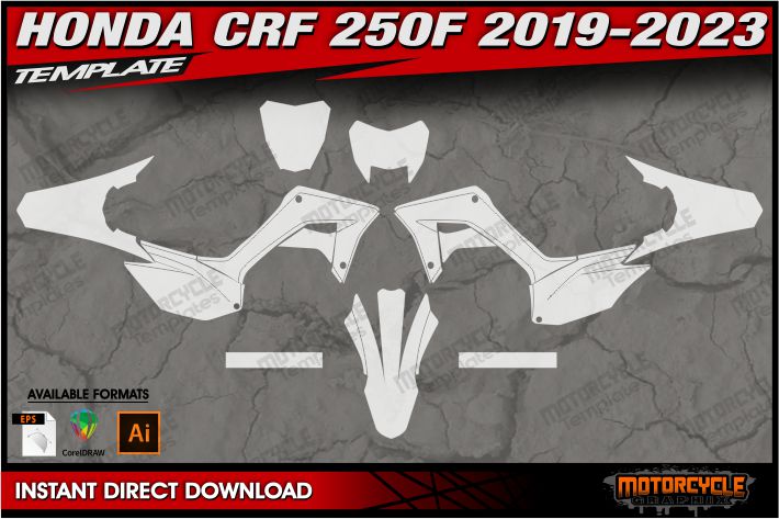 HONDA CRF 250F 2019-2023 – MOTORCYCLE TEMPLATES