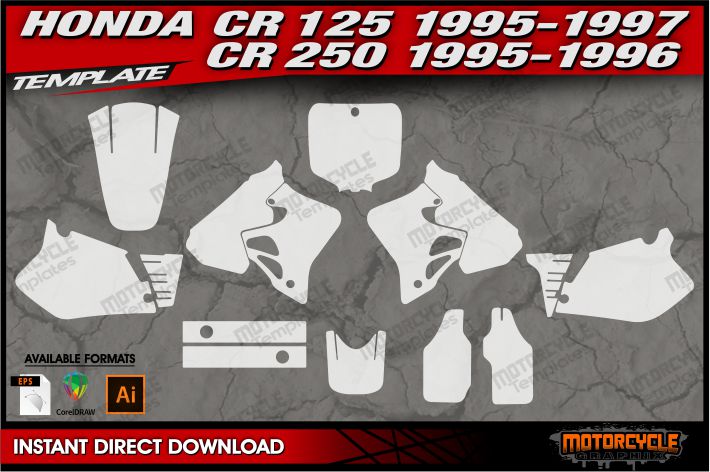 HONDA CR 125 1995-1997 CR 250 1995-1996 – MOTORCYCLE TEMPLATES