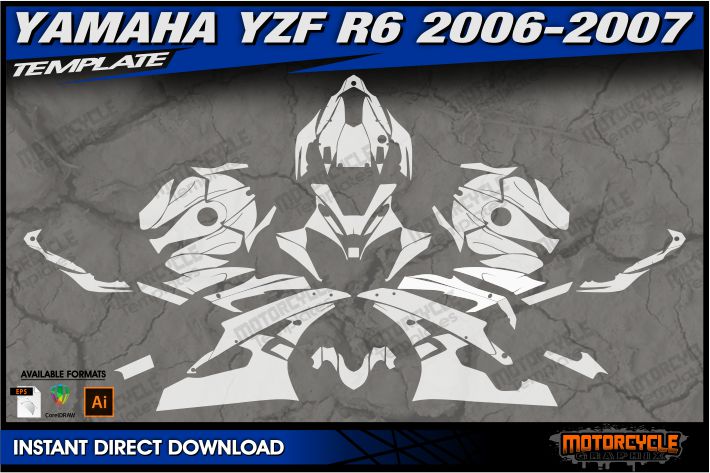 YAMAHA YZF R6 2006-2007 – MOTORCYCLE TEMPLATES